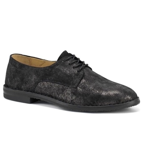 Trask | Shoes | Trask Ana Black Metallic Suede Leather Oxford Laceup ...